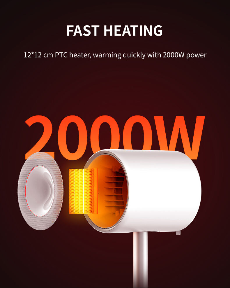 Stylish Floor Standing Fan w/ Heater | Air Circulator for Year-Round ...