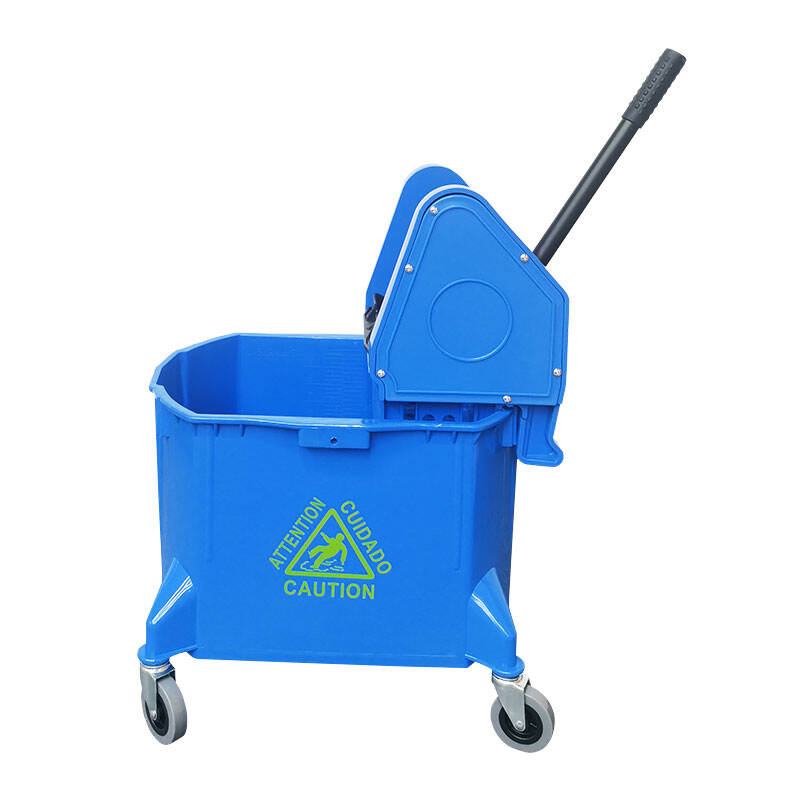 38 Liter Mop Bucket Trolley with Down-press Wringer, Polypropylene ...