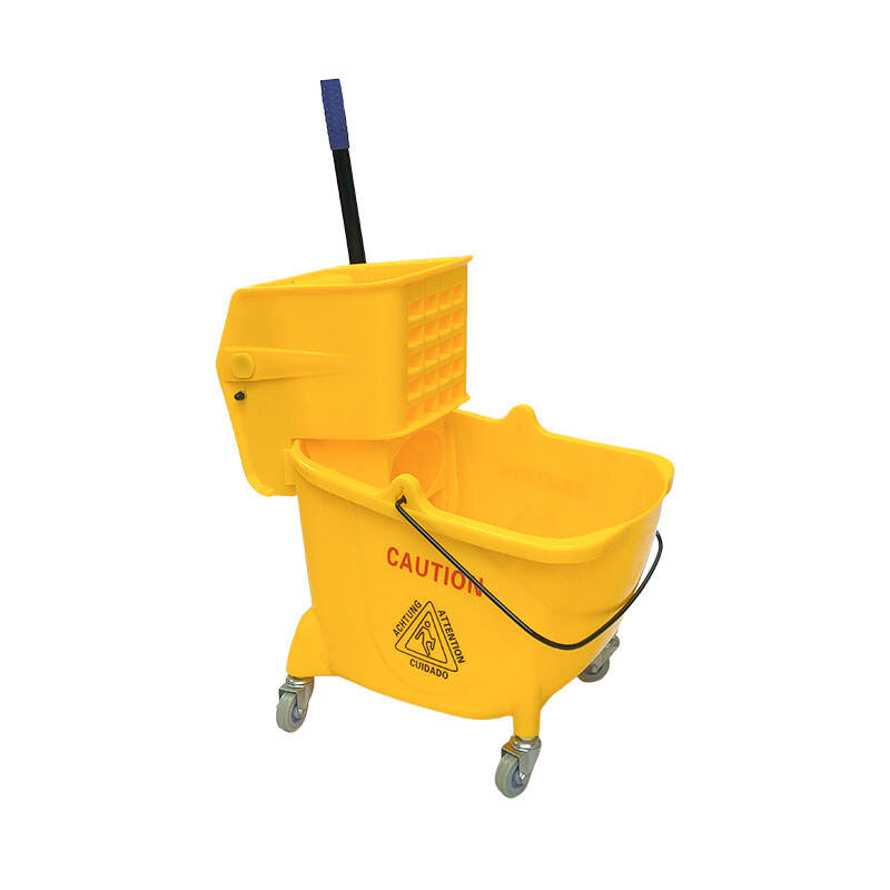 26 Liter Mop Bucket Trolley with Side-press Wringer, Polypropylene ...