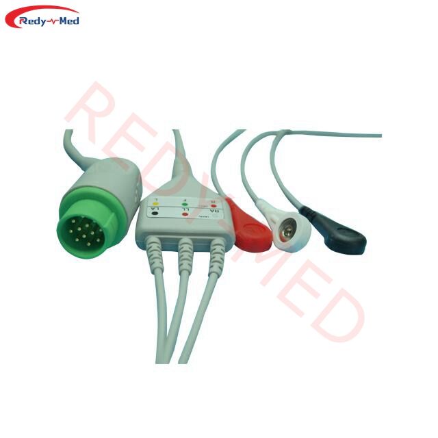 Compatible With Emtel FX2000 3 Lead/ 5 Lead One-Piece ECG Cable | One ...