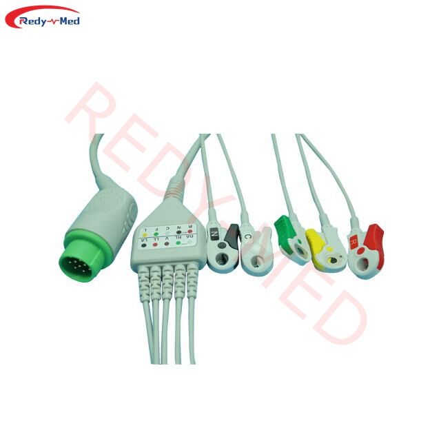Compatible With Emtel FX2000 3 Lead/ 5 Lead One-Piece ECG Cable | One ...