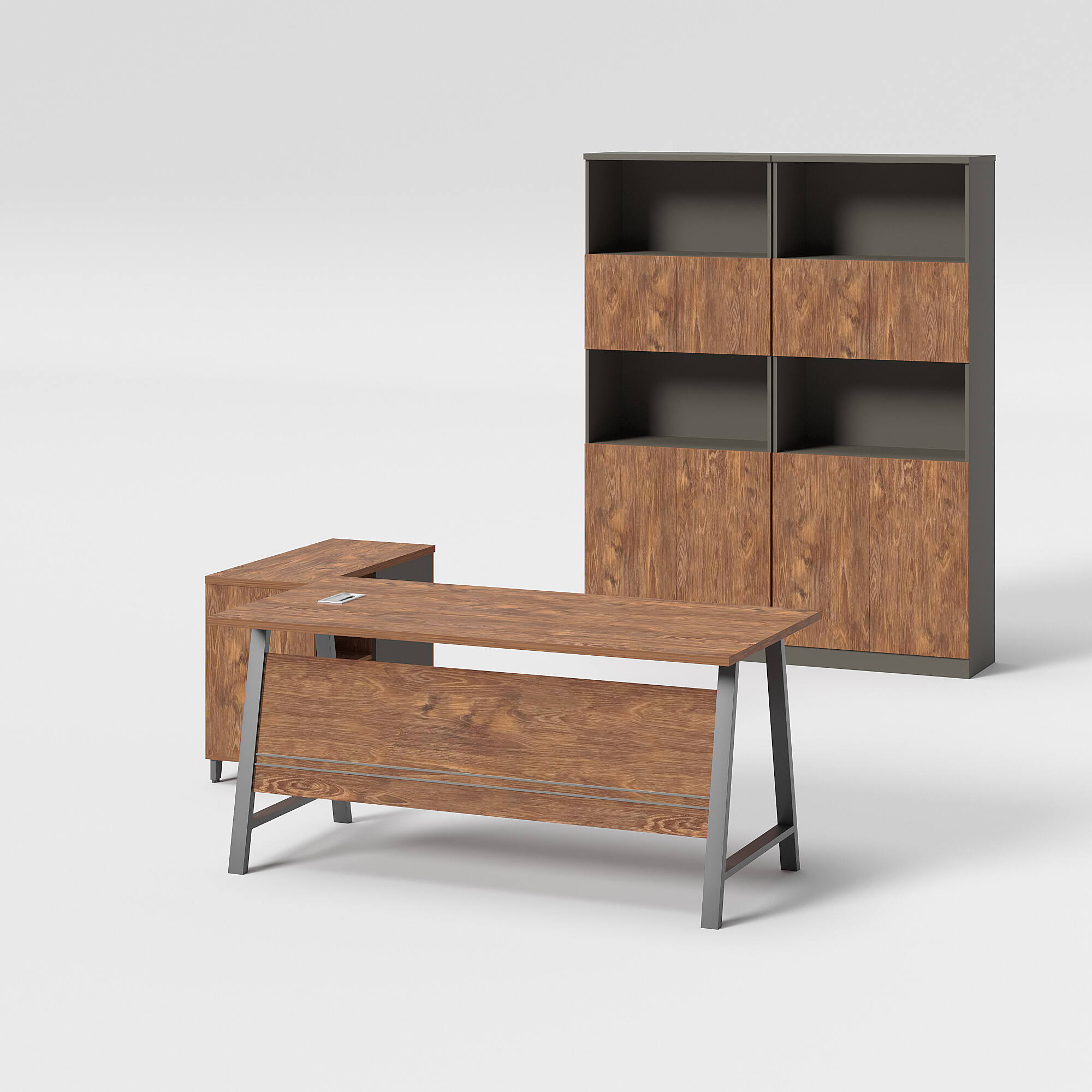 Minimalist White Desk Metal Frame Modern Furniture for Professional ...