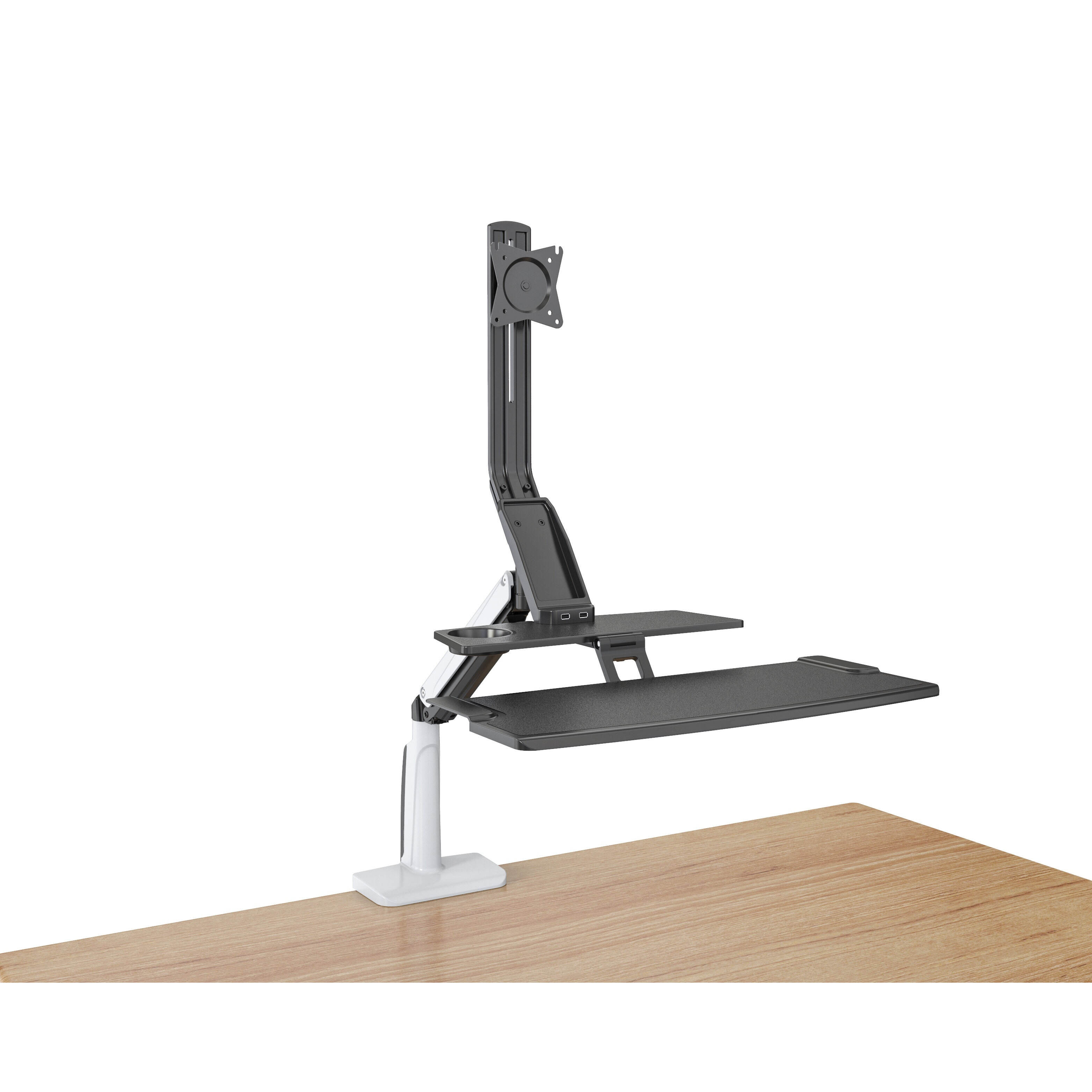 Adjustable Sit-Stand Monitor Arm with Keyboard Tray – V-MOUNTS VM-WS21E ...