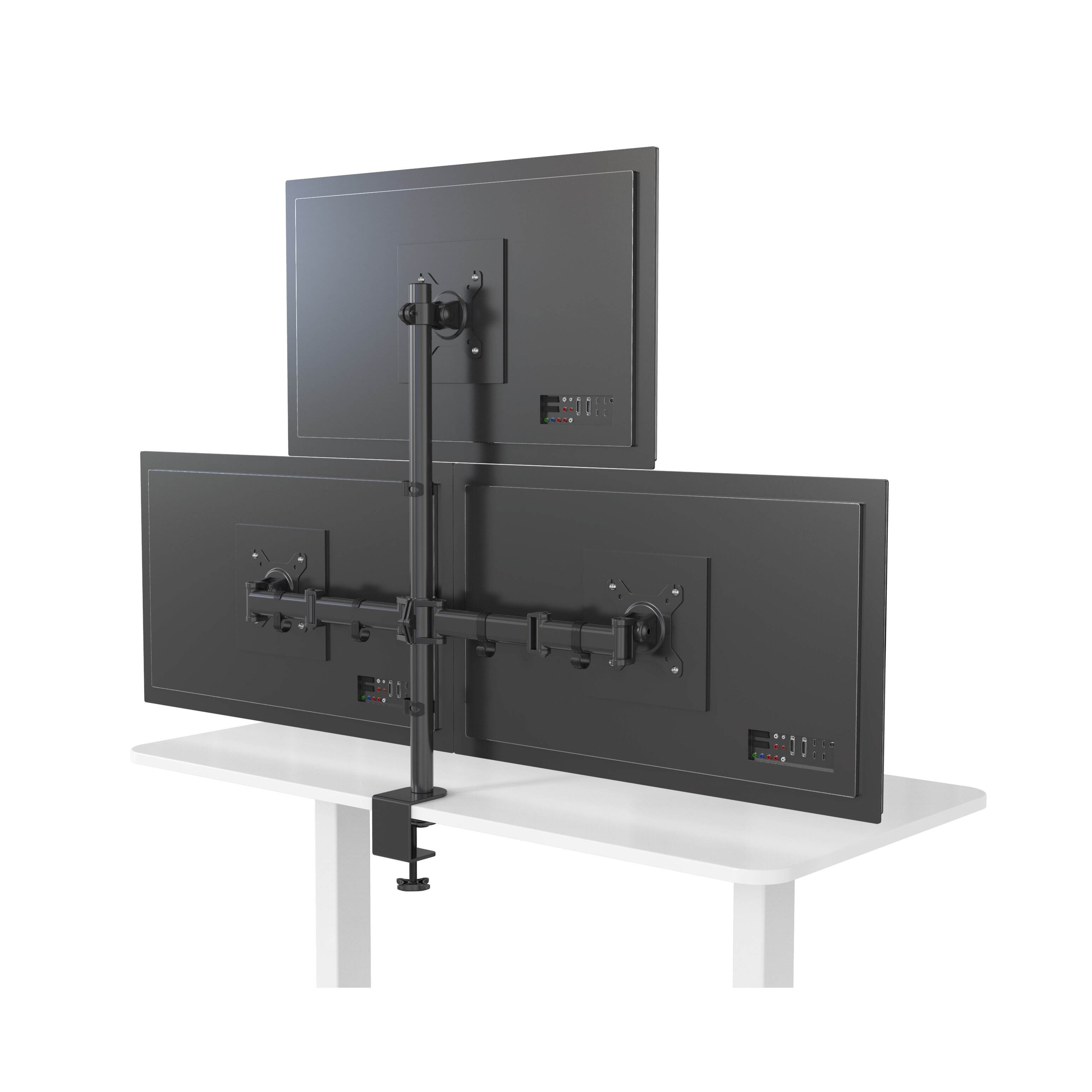 Soporte Triple Ajustable en Altura Ergonómico para Monitor de ...