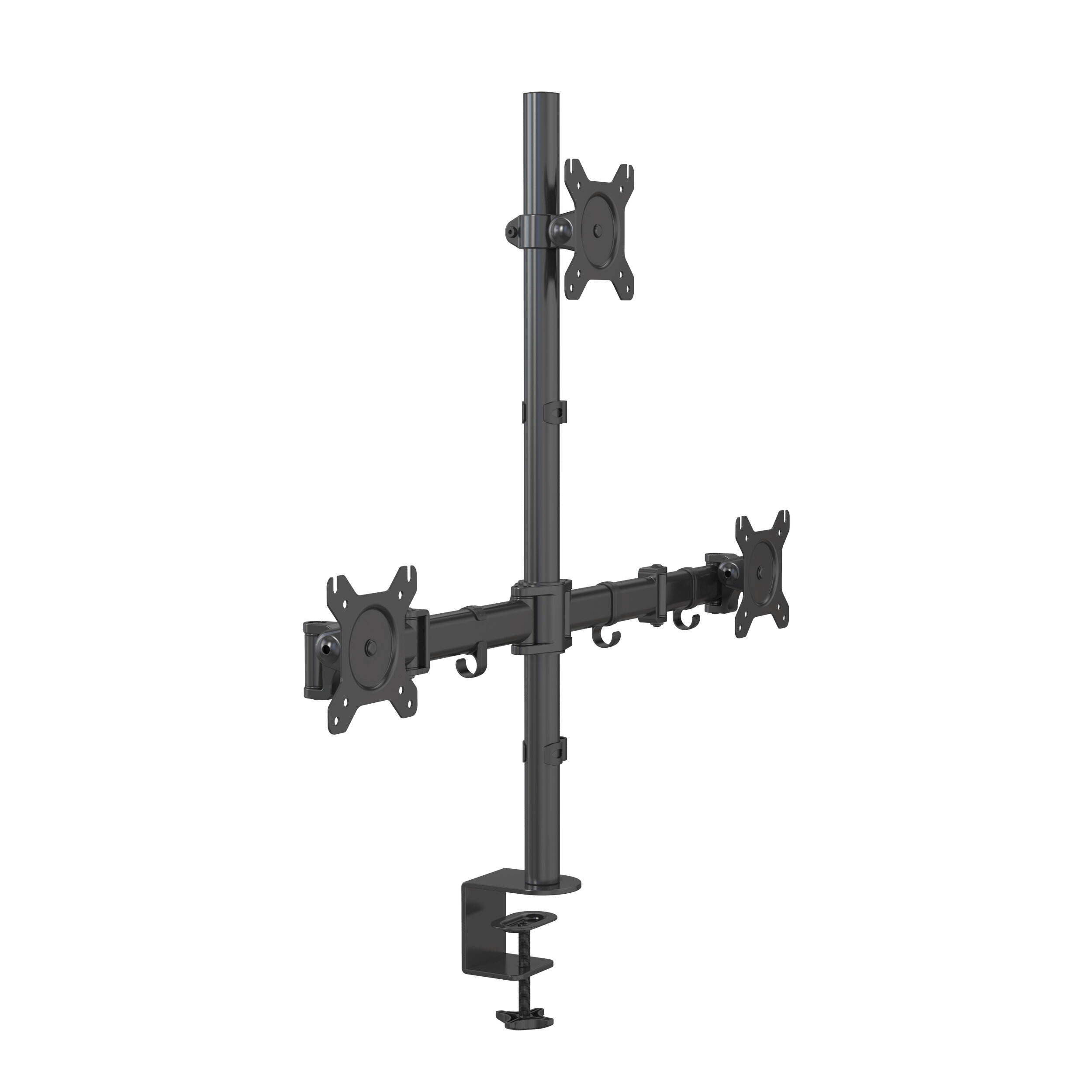 Ergonomic Height Adjustable Triple Monitor Mount for Corner Desk V ...