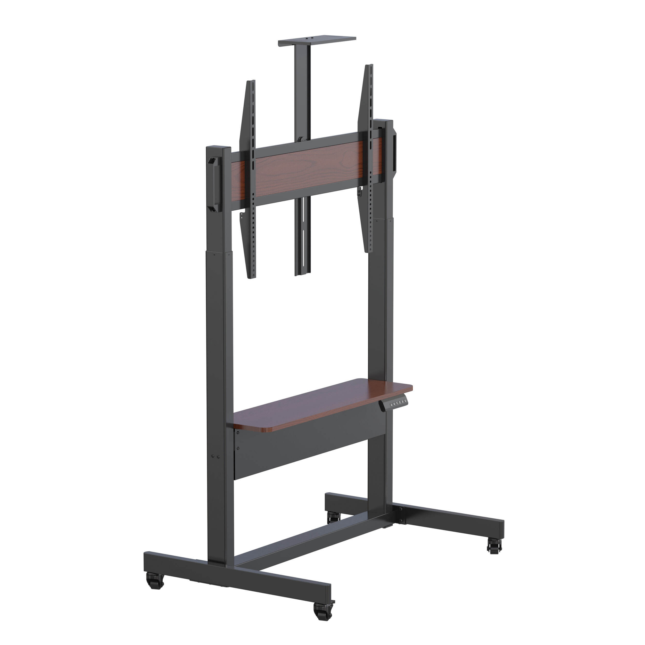 Height Adjustable Dual Motor TV Mount with Wheels for 37-100" Screens ...
