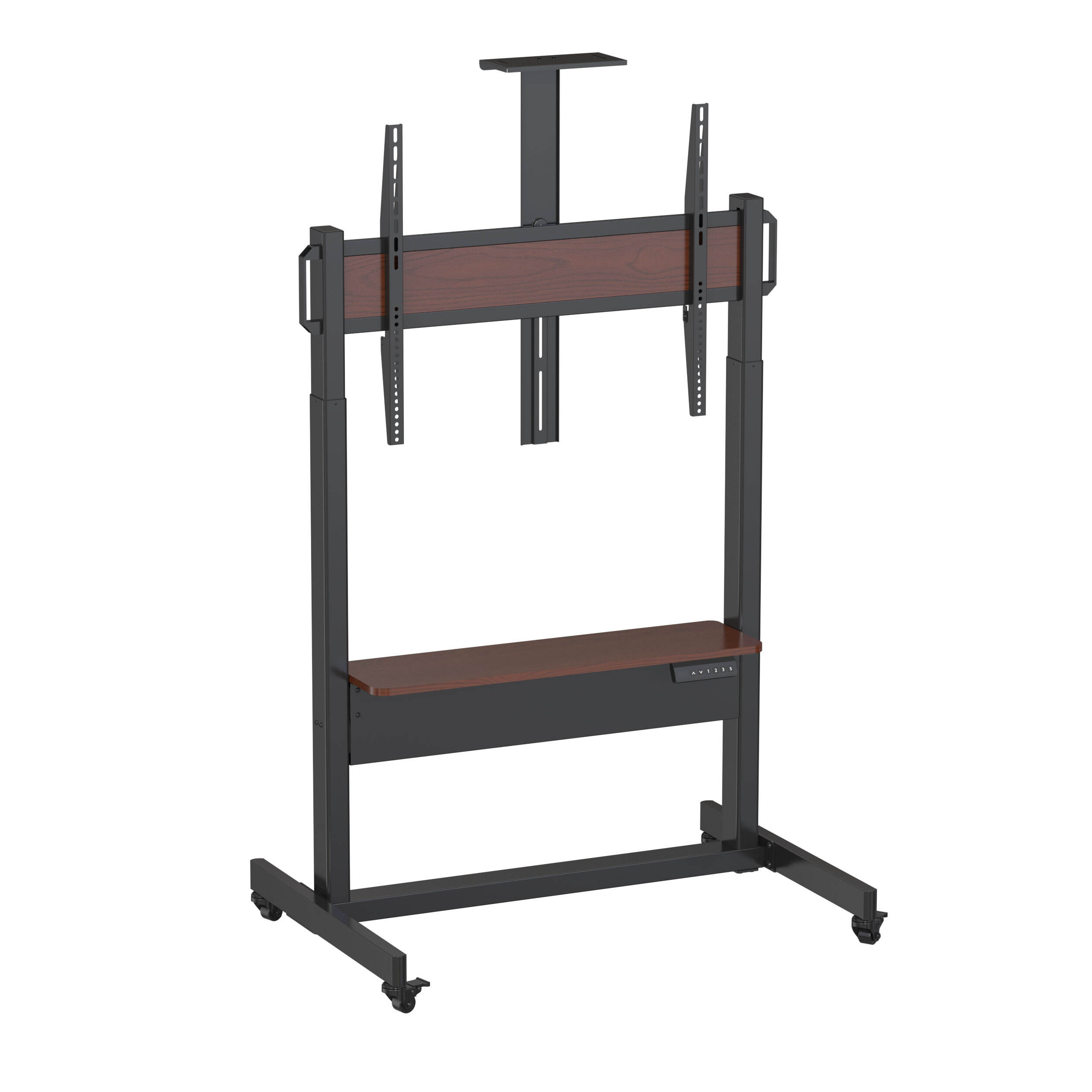 Height Adjustable Dual Motor TV Mount with Wheels for 37-100" Screens ...