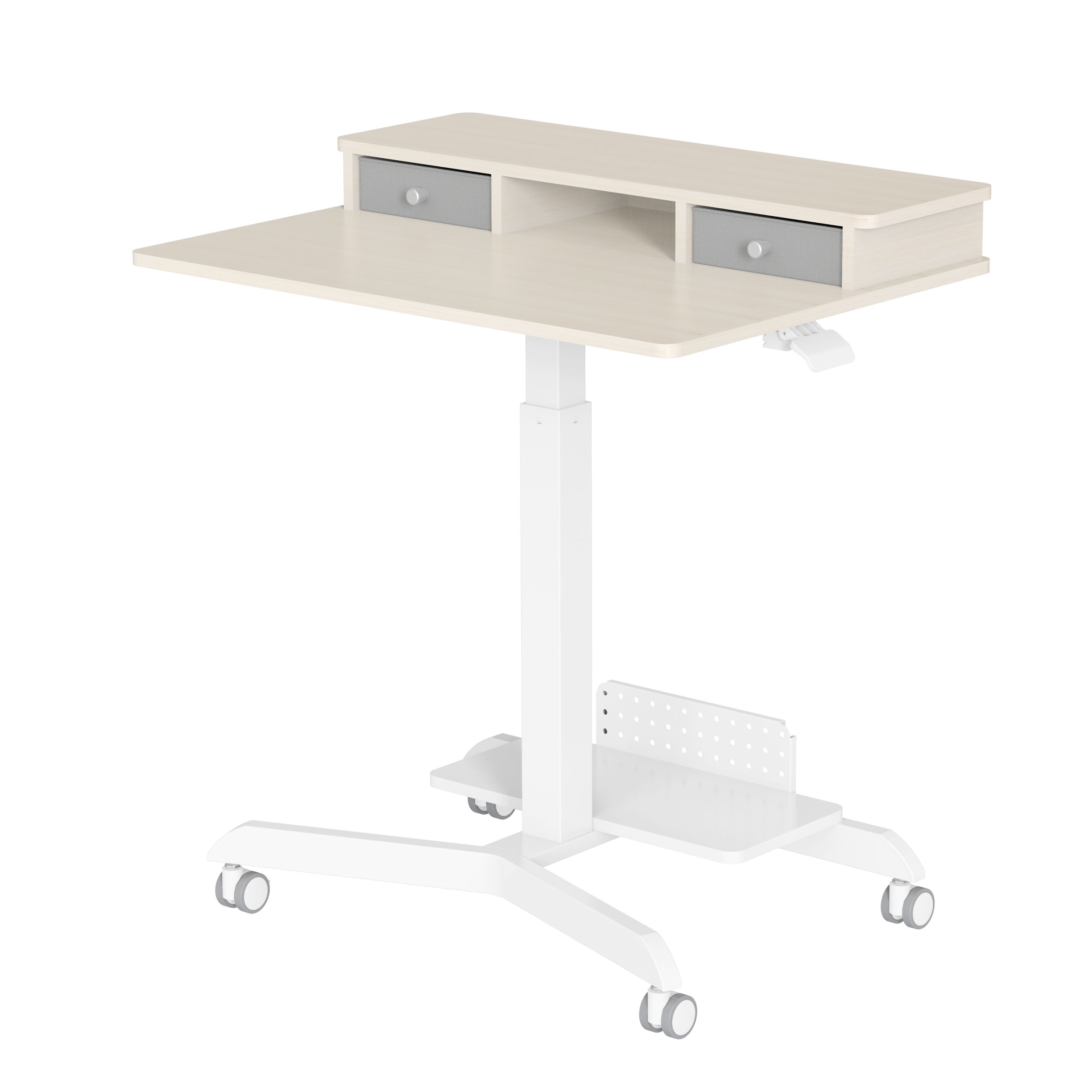 Mobile Foldable Laptop Desk for Bed with Double Drawer | Height ...
