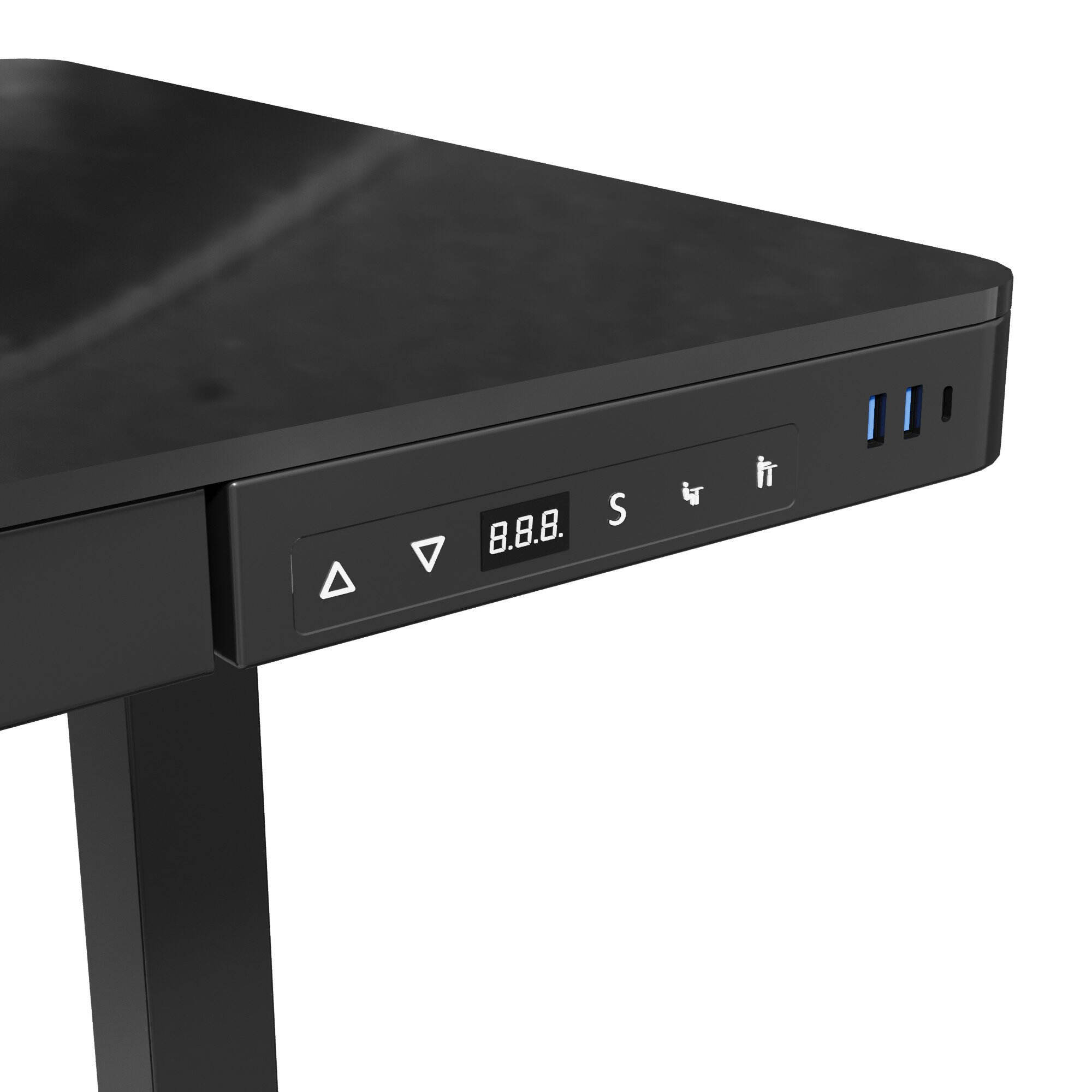 Smart Standing Desk with Wireless Charging & Tempered Glass Top V ...