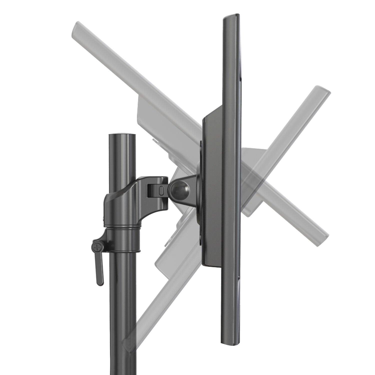 Dual Screen Height Adjustable Monitor Arms with Aluminum Pole Stand V ...