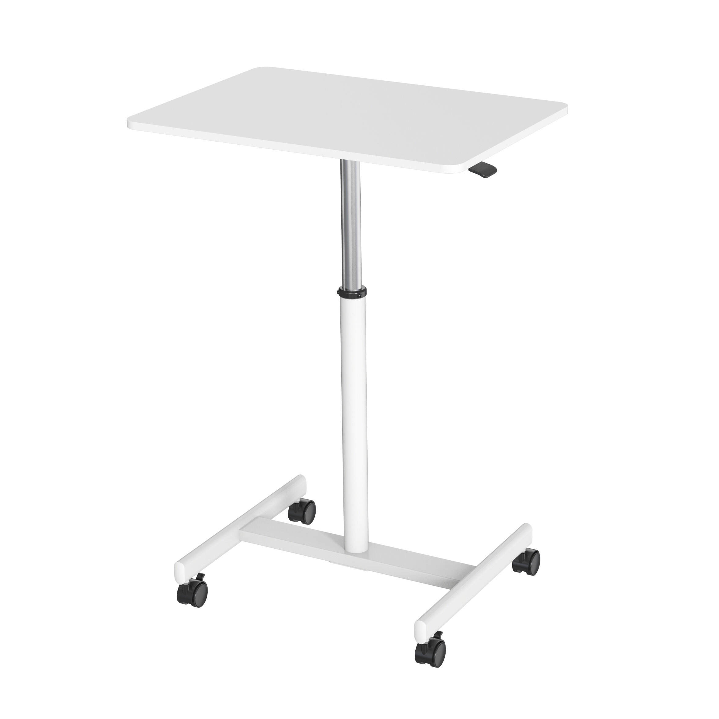 Single Column Height Adjustable Laptop Desk with Lockable Wheels – V ...
