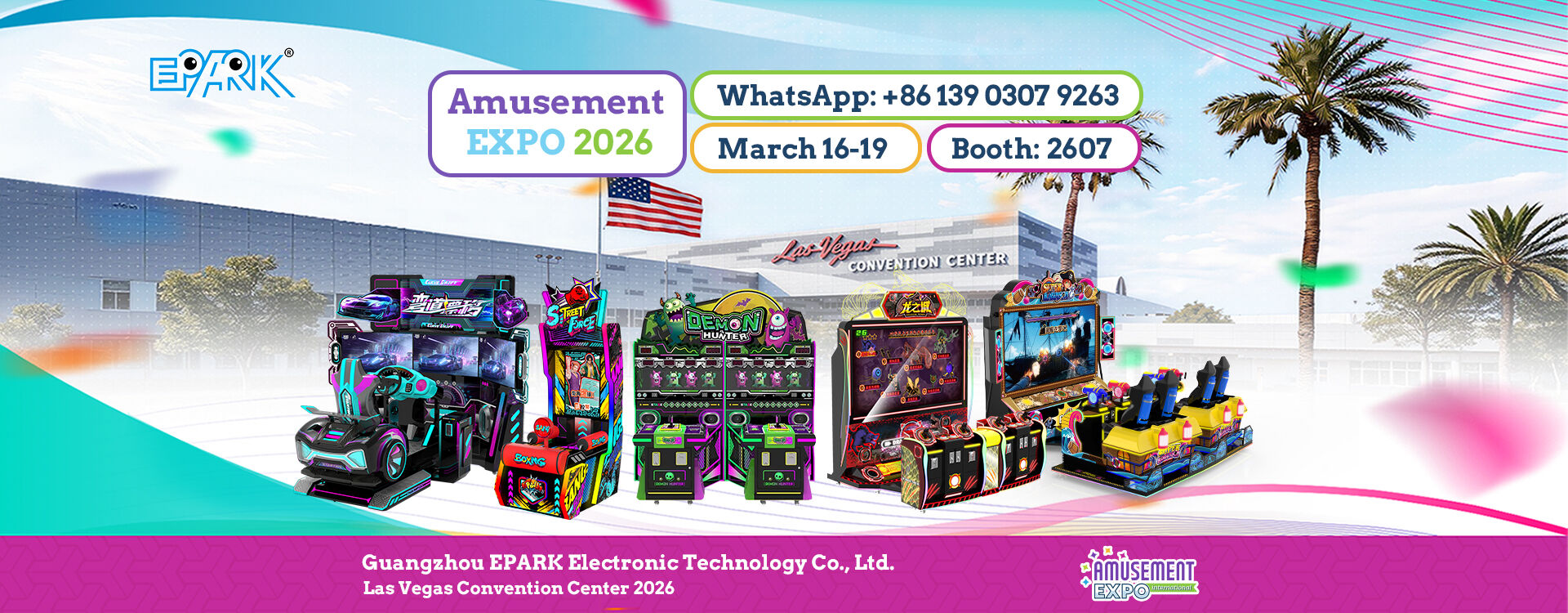 EPARK Arcade-Maschinenhersteller auf der Amusement Expo 2026 in Las Vegas