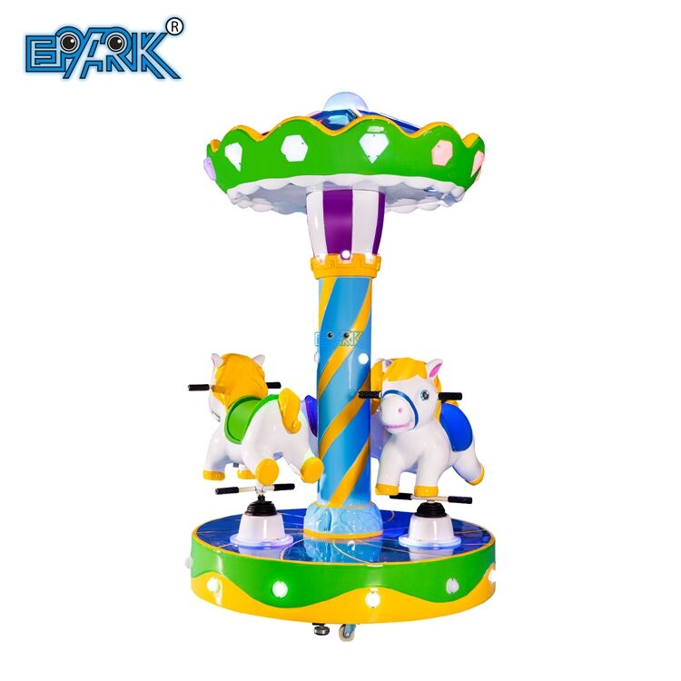 3 Seats Kids Mini Merry Go Round Indoor Coin Operated Kiddie Mini ...