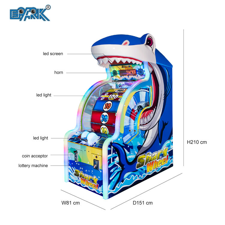 Shark Wheel Coin Ticket Redemption Arcade Game Machine