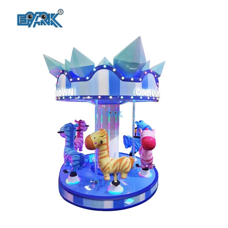 Coin Game Kids Ride Carousel 6 Players Merry Go Round Horse Swing Kids ...