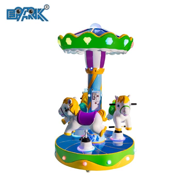 3 Seats Kids Mini Merry Go Round Indoor Coin Operated Kiddie Mini ...