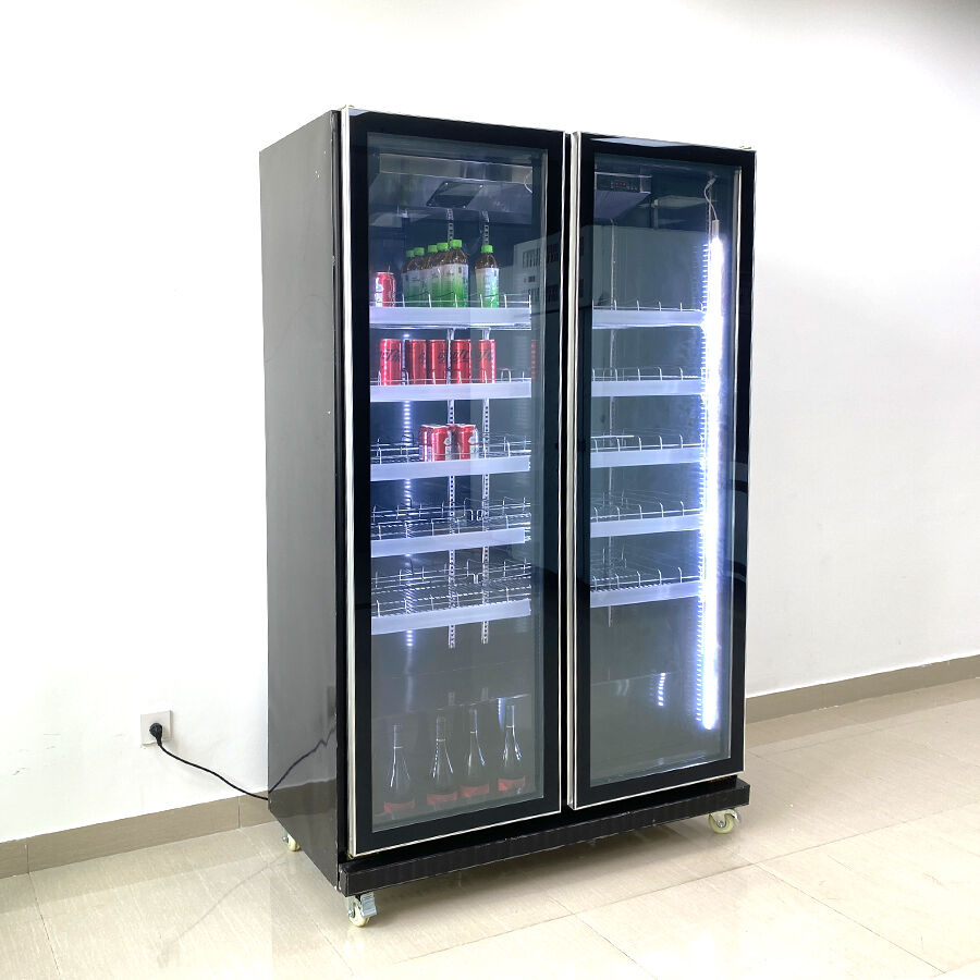 2-Door Display Merchandising Cooler with Anti-fog Tempered Glass