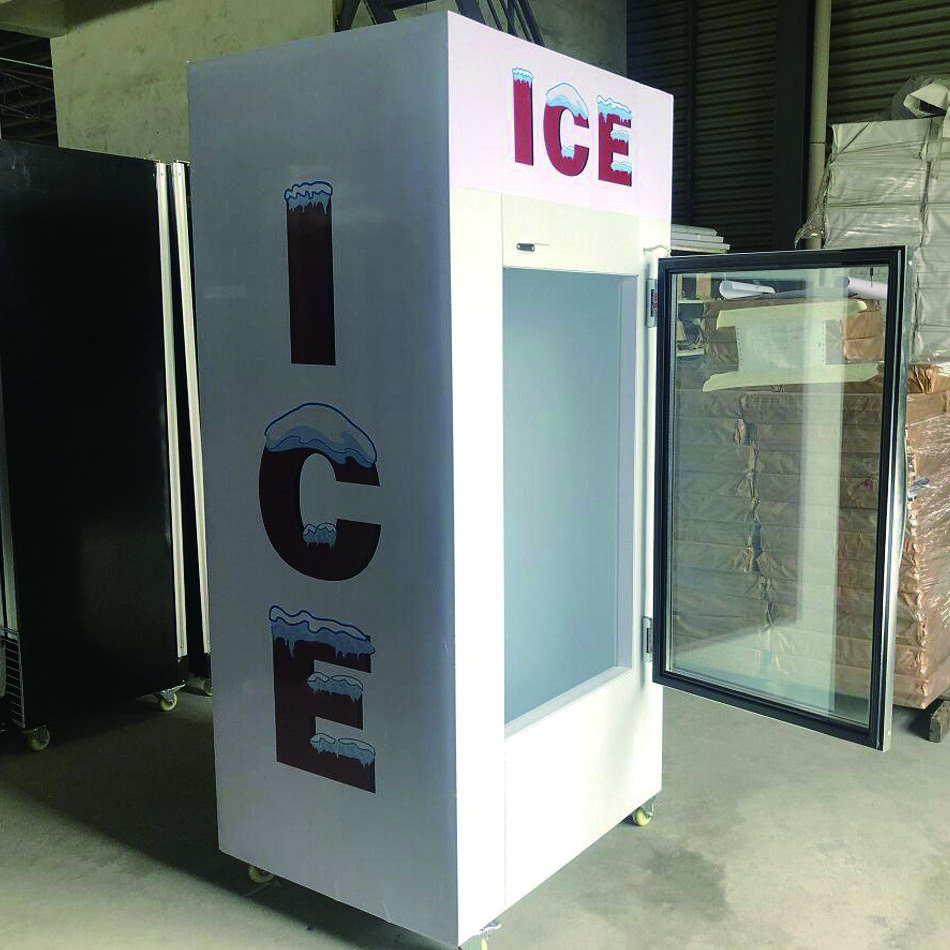 Indoor Single Door Commercial Packed Ice Bags Freezer Merchandiser
