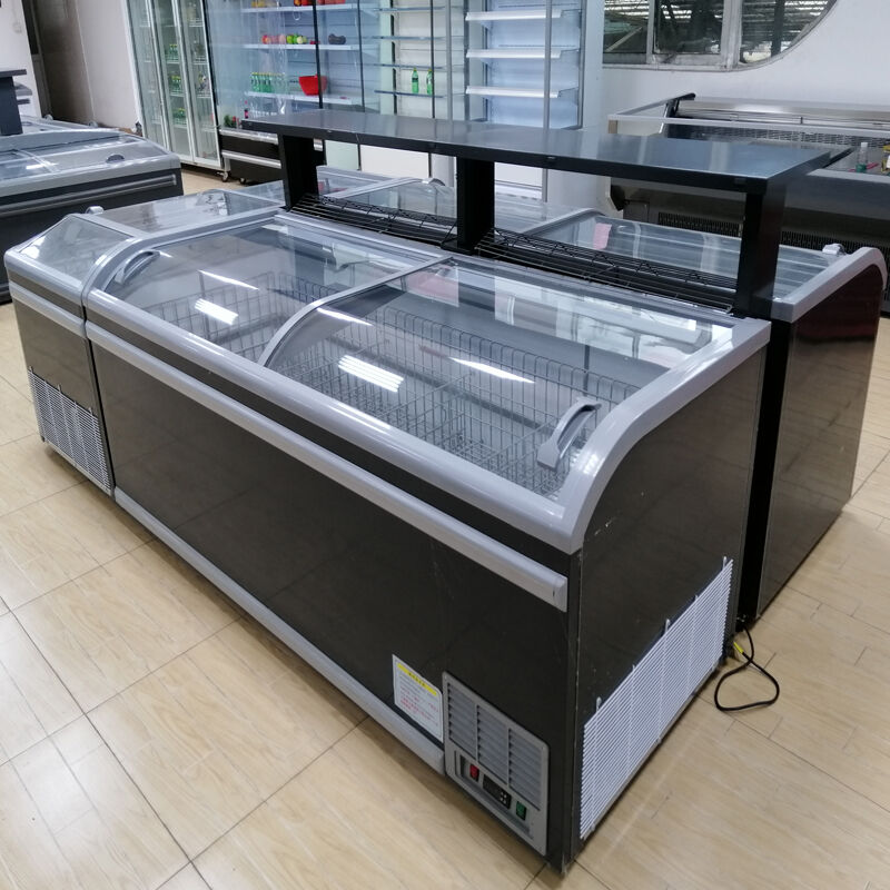 Supermarket Auto-defrost Island Display Freezer Showcase