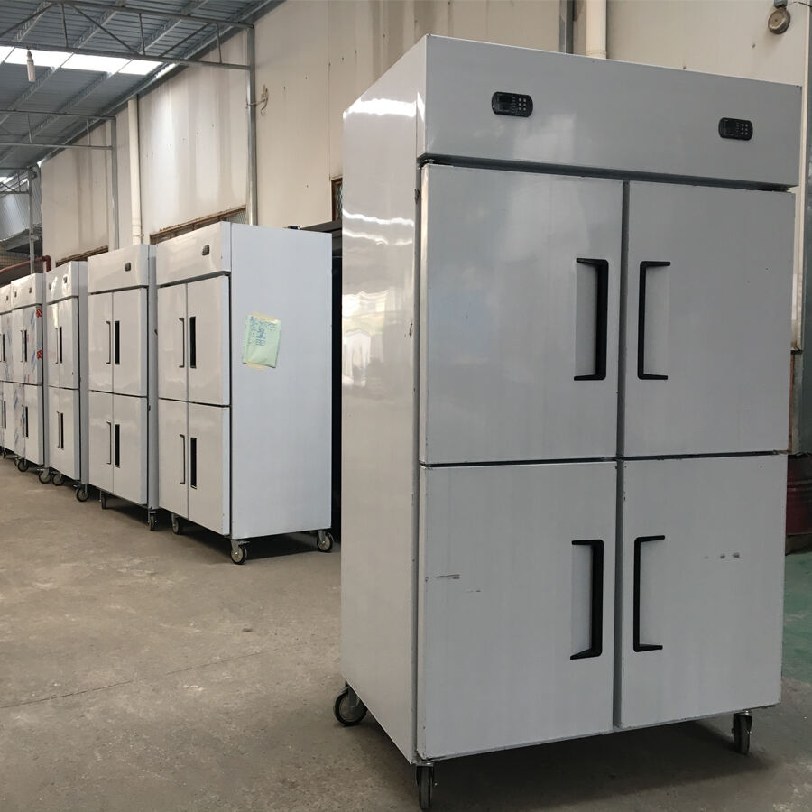 Stainless Steel Commercial Upright: Split Freezer & Chiller Combo