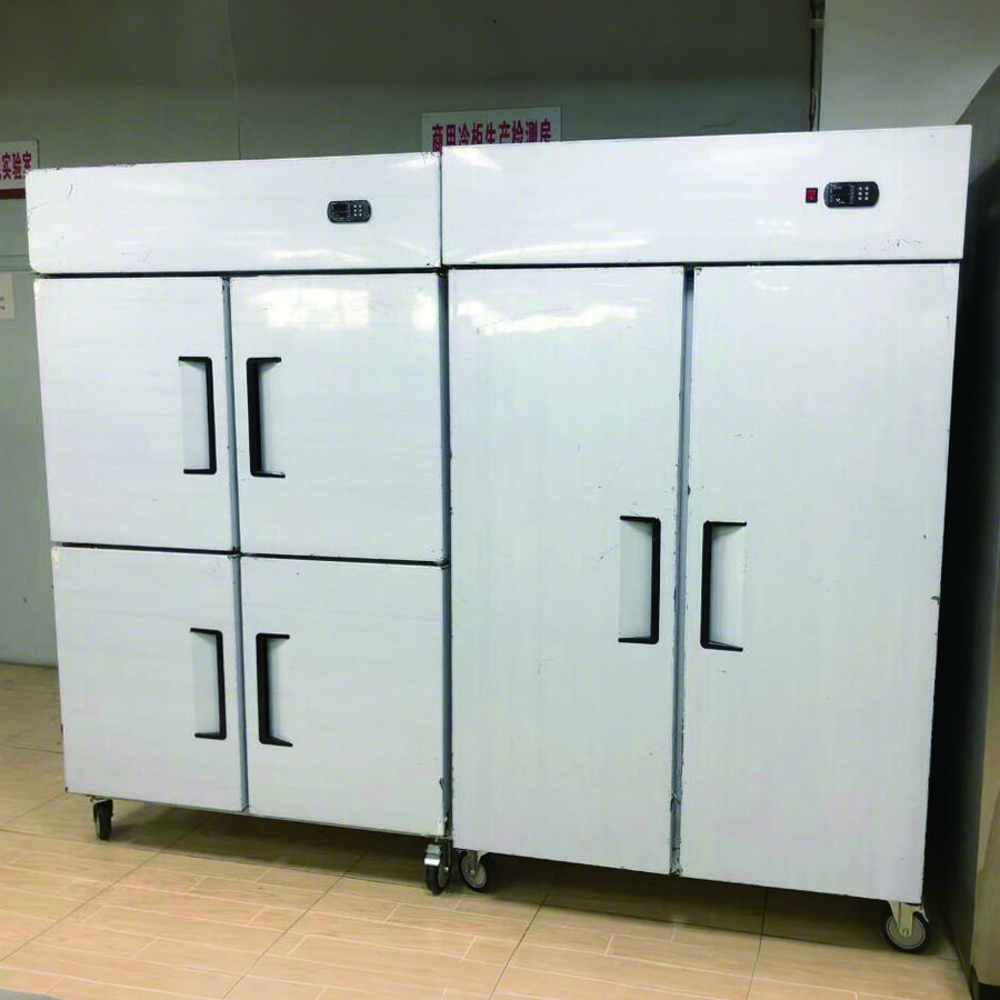 Stainless Steel Commercial Upright: Split Freezer & Chiller Combo