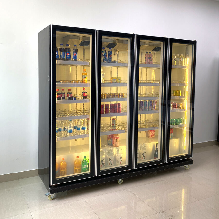 4-Door Frost-Free Air-Cooled Beverage Cooler with Full Screen Design