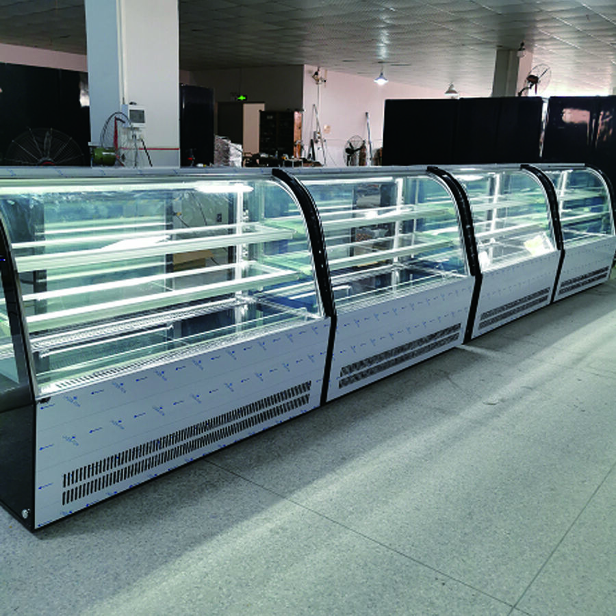 Frost-Free Commercial Curved Glass Cake Display Cabinet