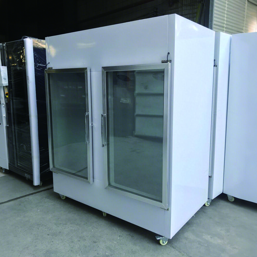 Indoor Double Glass Door Packaged Ice Bags Freezer Storage Box