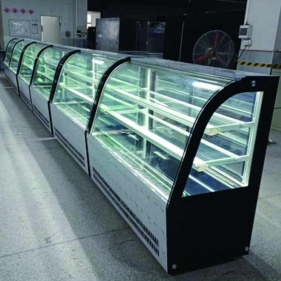 Frost-Free Commercial Curved Glass Cake Display Cabinet