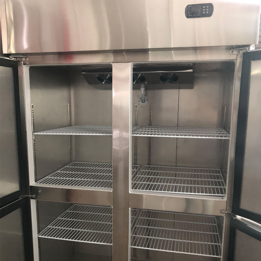 Stainless Steel Commercial Upright: Split Freezer & Chiller Combo