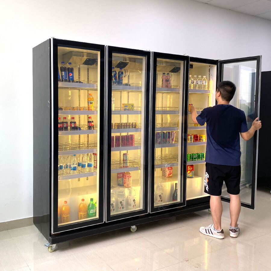 4-Door Frost-Free Air-Cooled Beverage Cooler with Full Screen Design