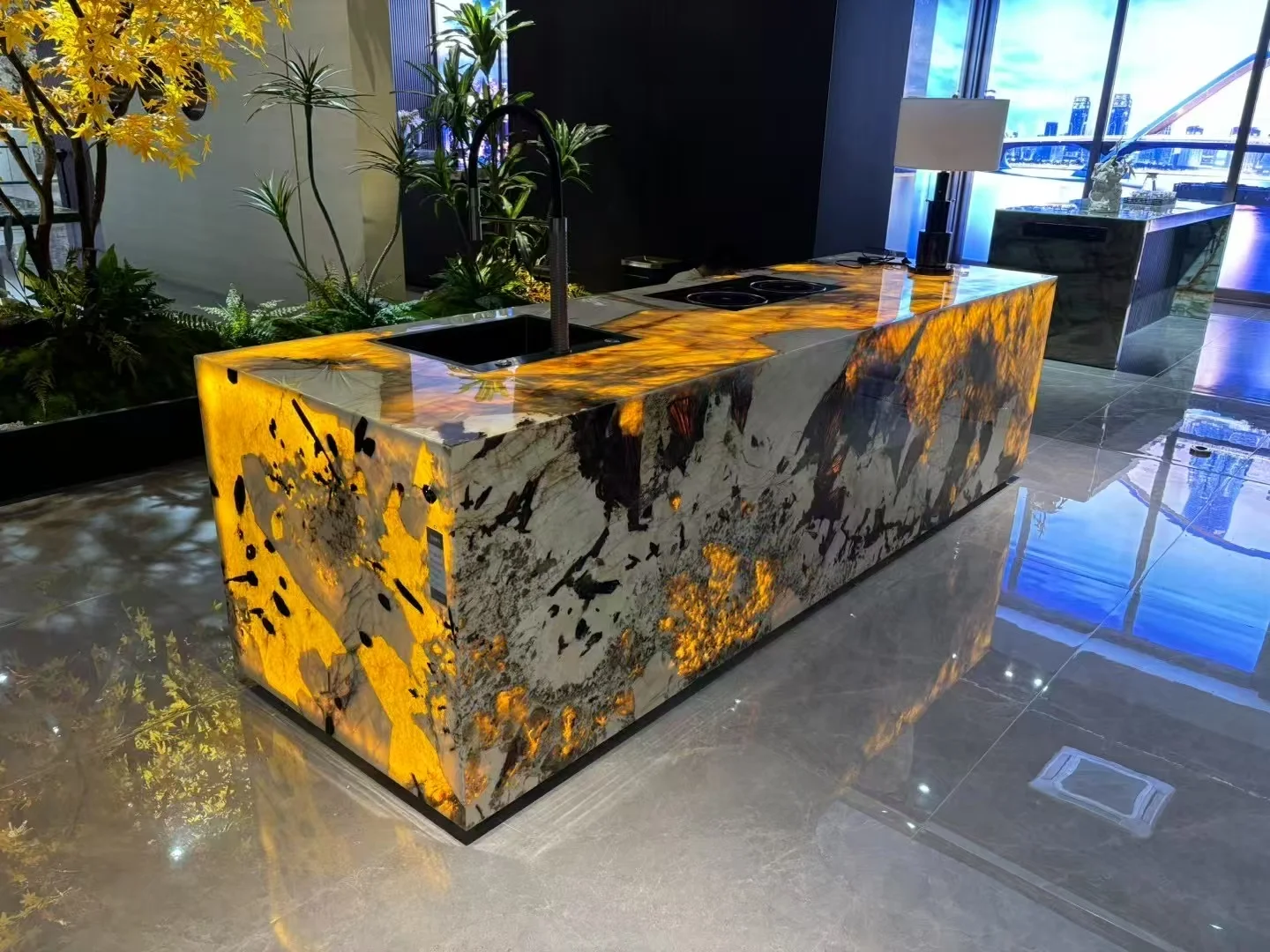 Backlit Patagonia Kitchen Island for Commercial Kitchens | Energy Efficient