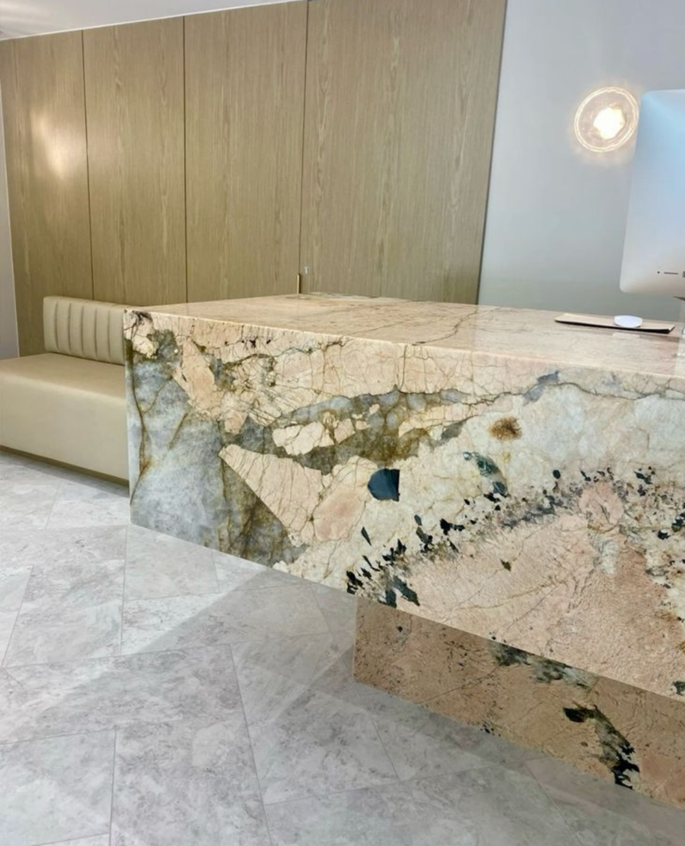 Pink Patagonia Quartzite Slabs | Backlit Natural Stone for Luxury Interiors