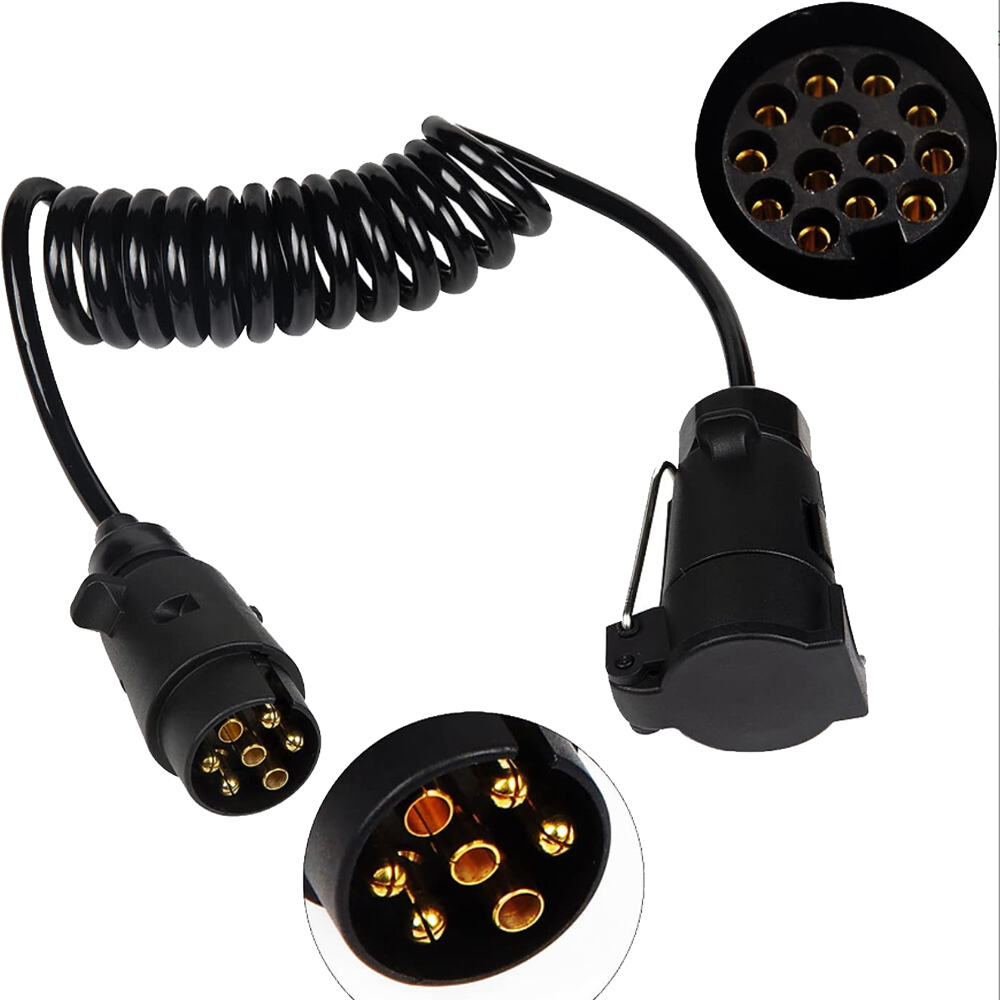 Euro 7 to 13 Pin trailer Plug Adapter Cable for Caravans Motorhomes ...