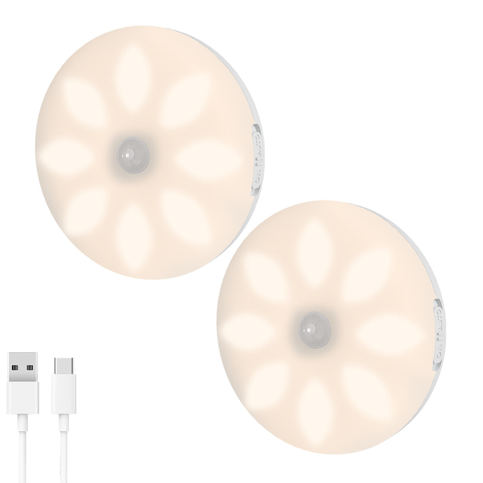Battery Powered Night Light Display Round Mini Cabinet Motion Sensor ...