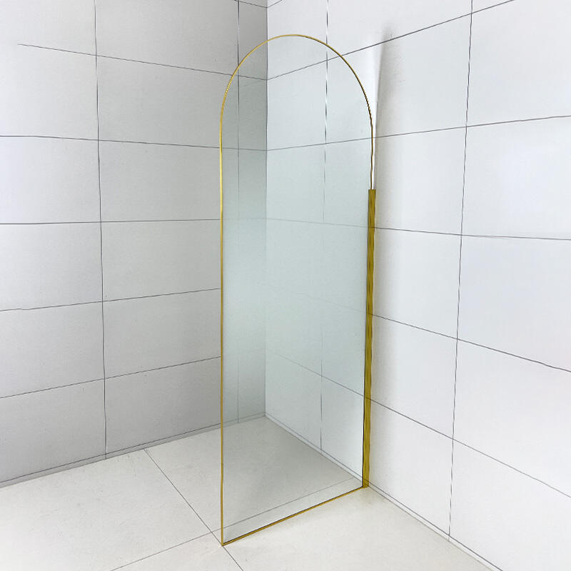 Walk-In Arch Shaped Shower Screen with Gold Framed Tempered Glass | Walk In Shower Screen