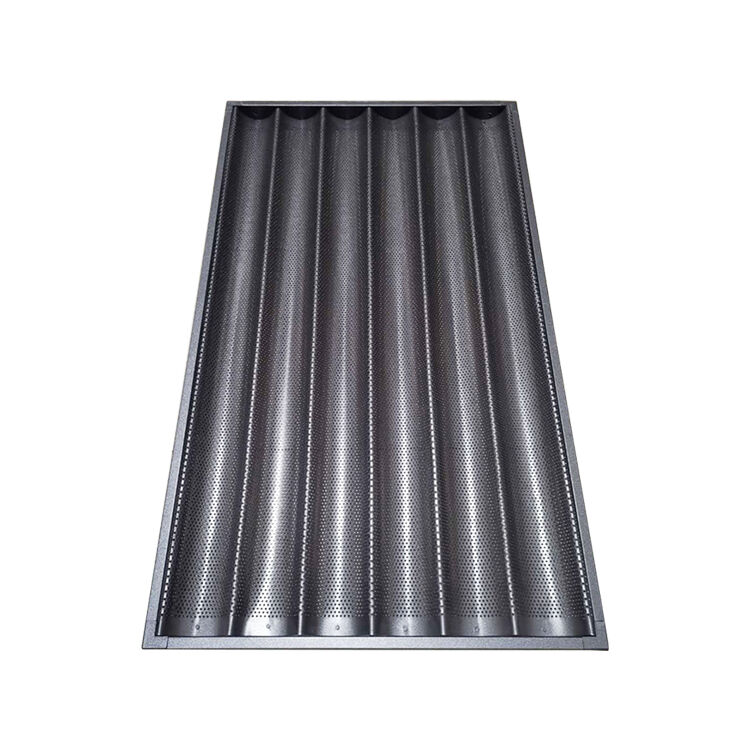 Commercial Use 6 Rows Aluminum Non-stick Baguette Pan Perforated French ...