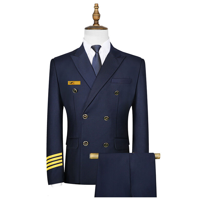 Pilot Clothes Three-Piece Aviation Attendant Formal Pilot Uniform ...