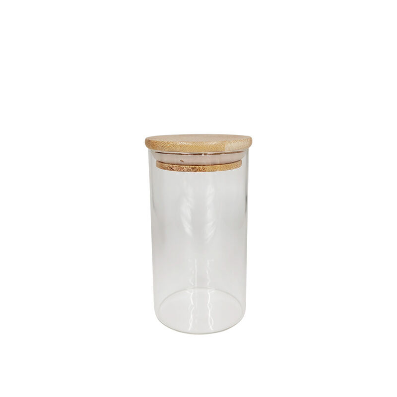 Glass jar kitchen glass airtight container storage jar with bamboo lid, China Glass jar kitchen ...