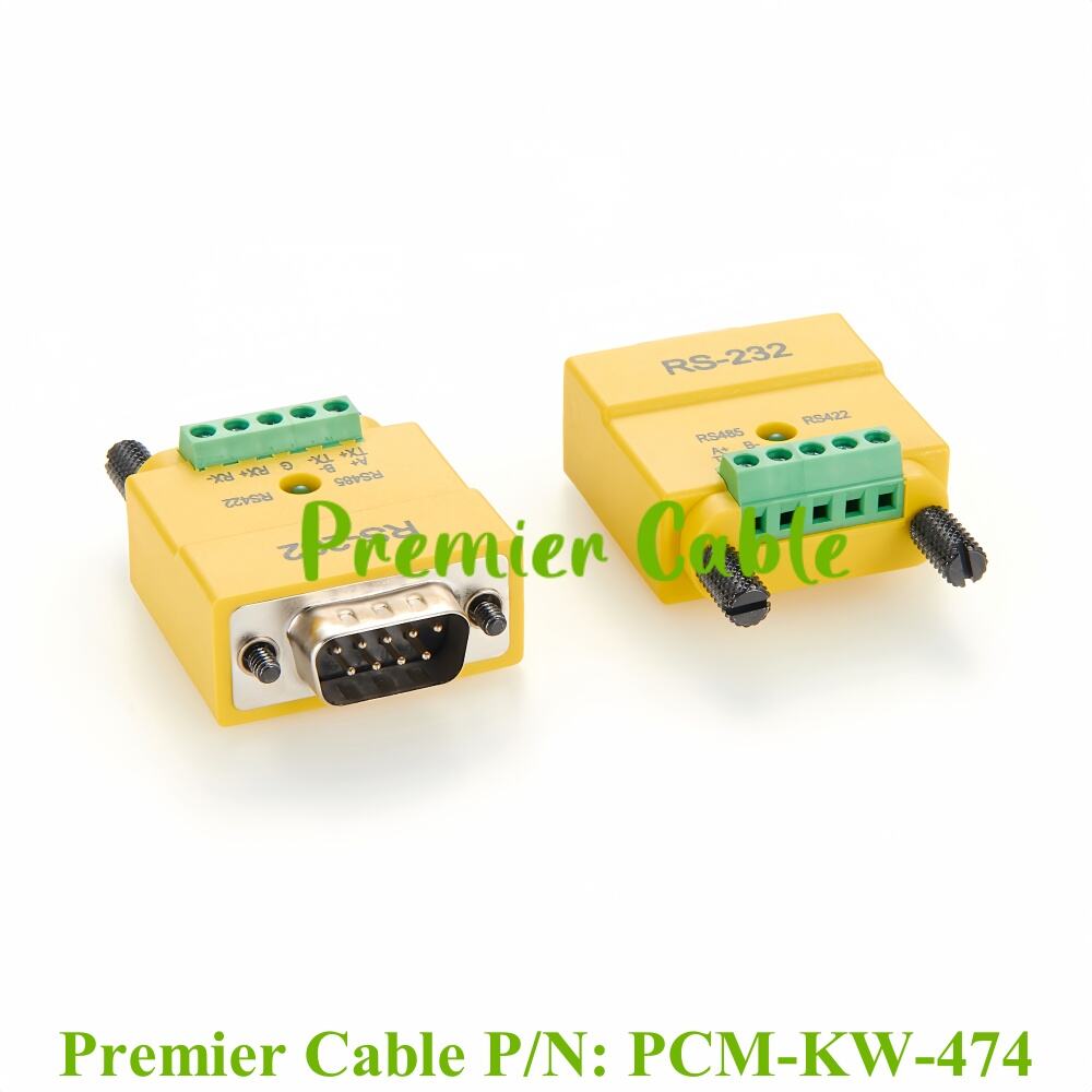 Db9 Rs232 Serial Male To Rs485 Rs422 Adapter With 5 Pin Terminal Block