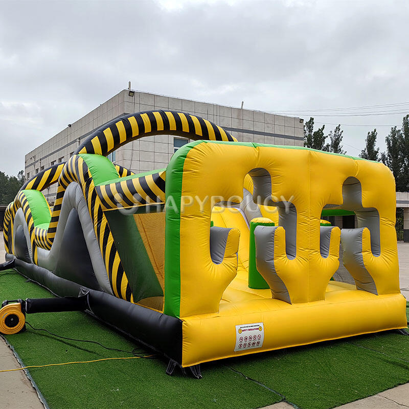 Yellow Outdoor PVC Inflatable Obstacle Game Climbing Slide for ...