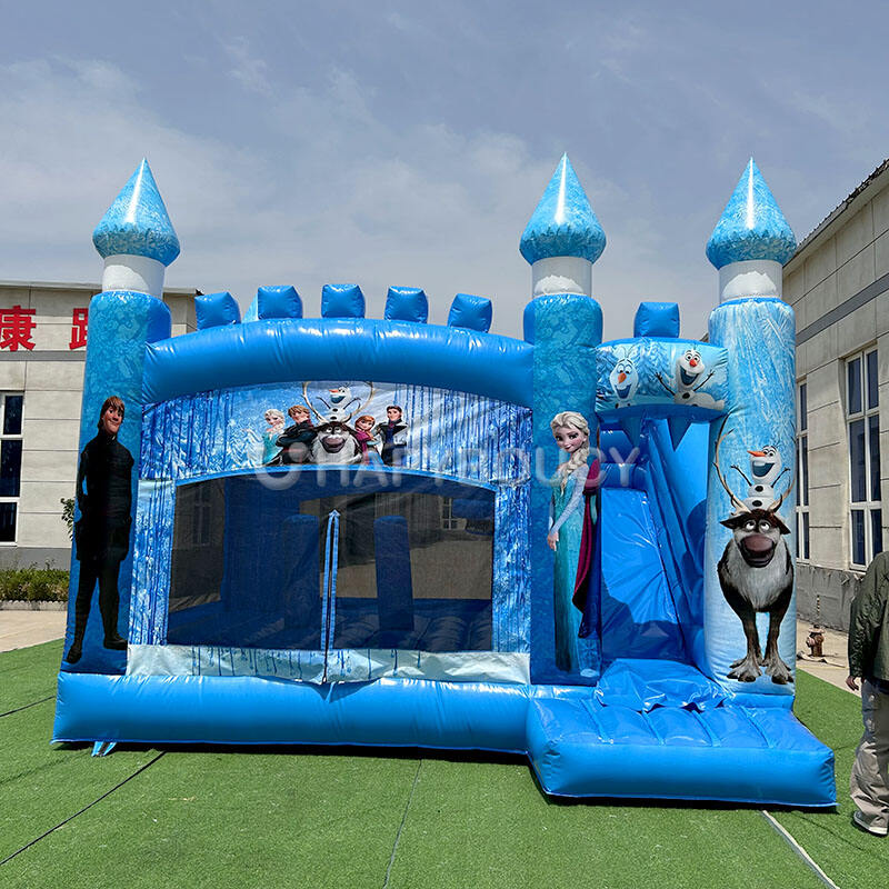 Frozen Bouncy Castle with Slide Elsa Kids Inflatable Bouncer Princess ...