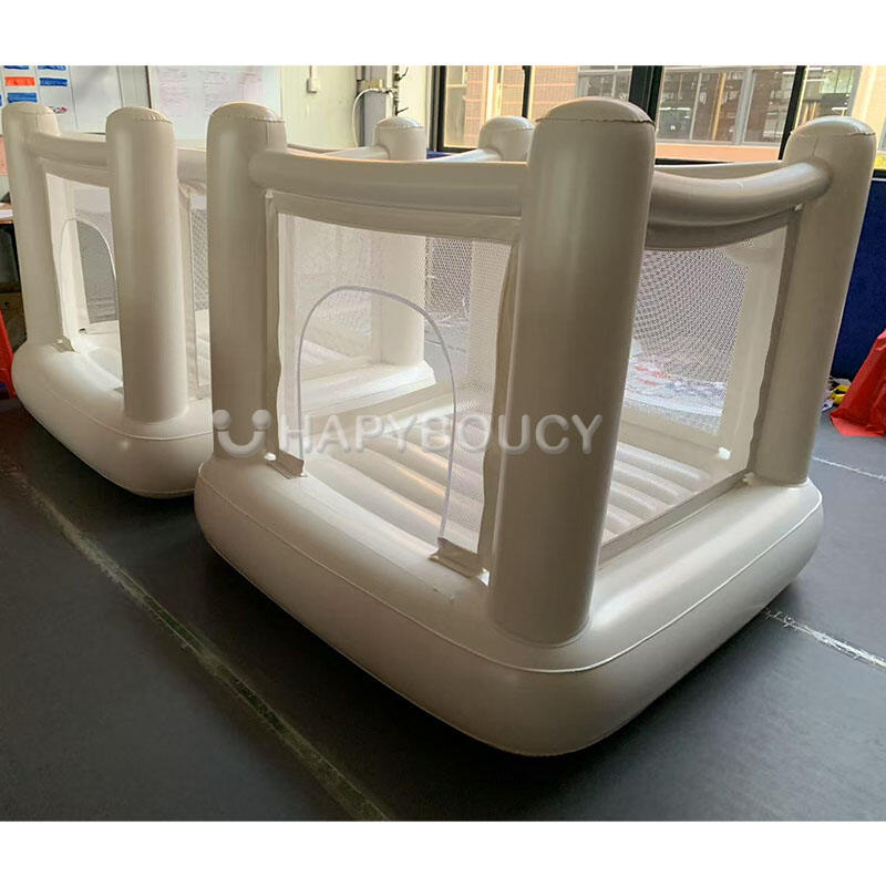 Mini White PVC Inflatable Bounce House Small Silent Jumping Castle for ...