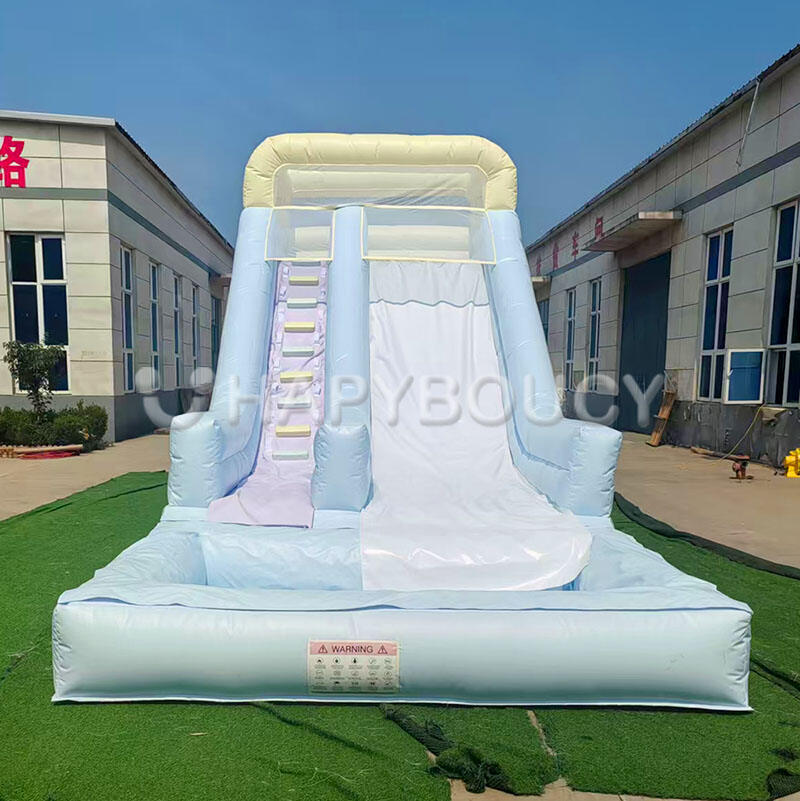 Factory Water Slide with Splash Pool Water Park Pastel Inflatable Water ...