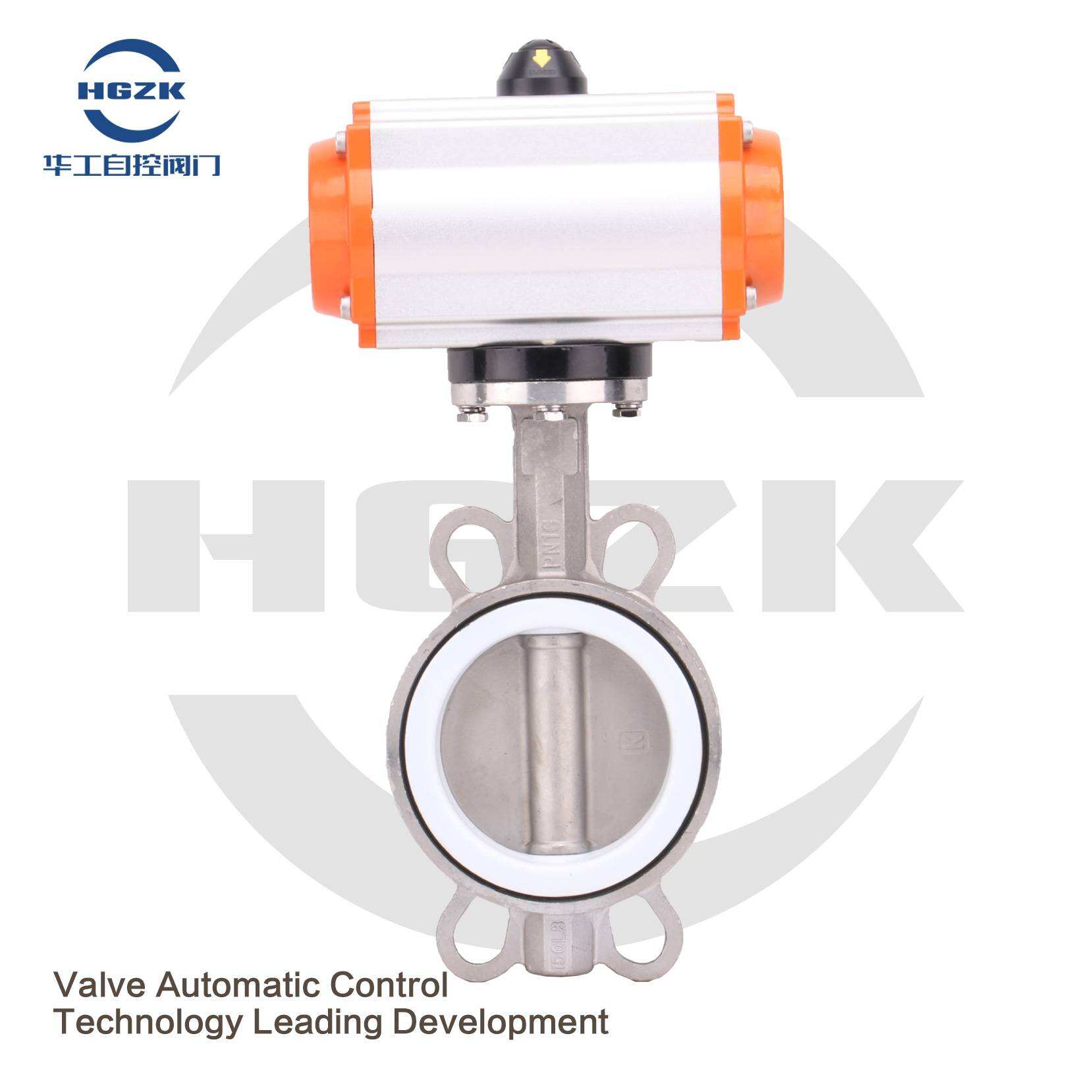 D671F-16P Pneumatic Wafer အားလုံး Stainless Steel PTFE Butterfly Valve၊ China D671F-16P ...