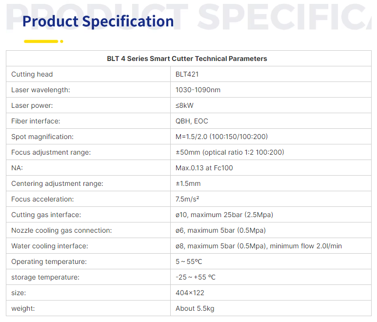 Boci BLT421 8kW Auto-Focusing Fiber Laser Cutting Head