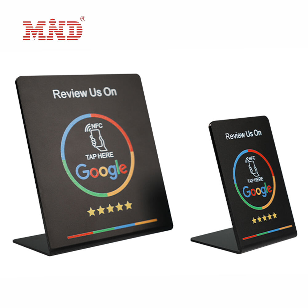 Custom NFC Display Table Menu PVC Stand Social Media NFC Google Review ...