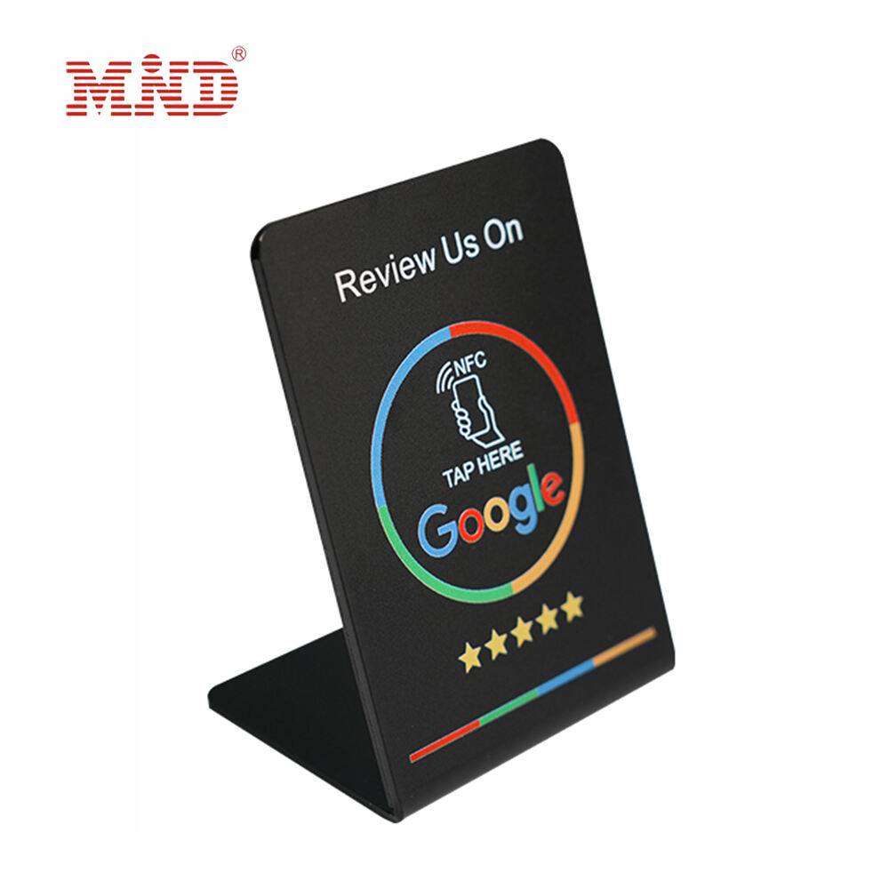 Custom NFC Display Table Menu PVC Stand Social Media NFC Google Review ...