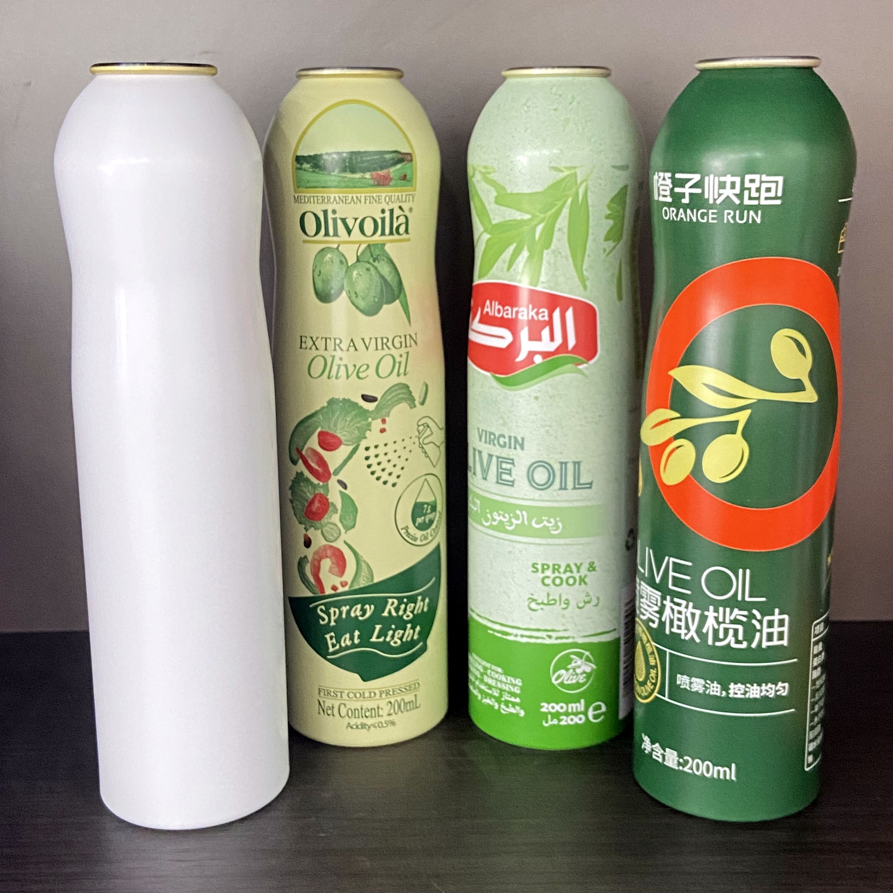 Food-Grade Aluminum Aerosol Olive Oil Spray | Food