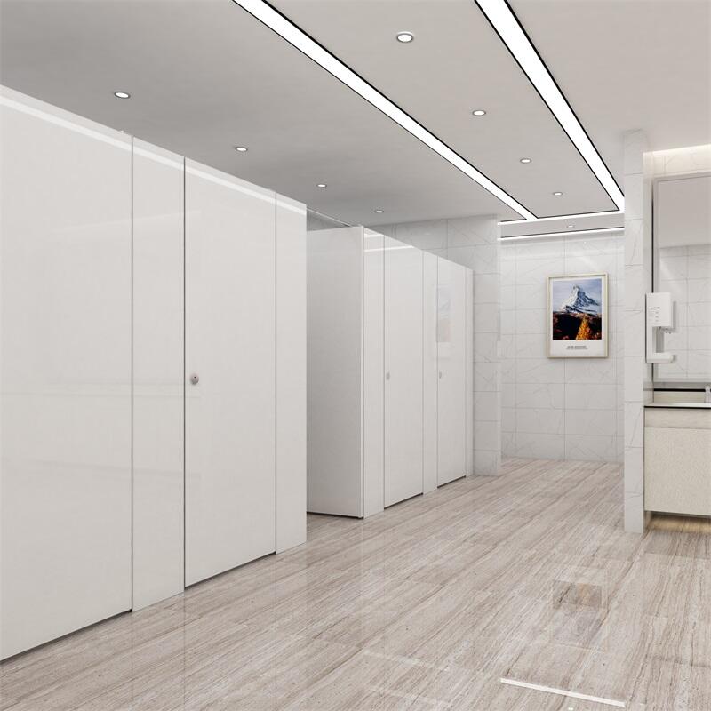 Premium Pink Glass WC Partitions with Stainless Steel Pilaster – 5-Year ...
